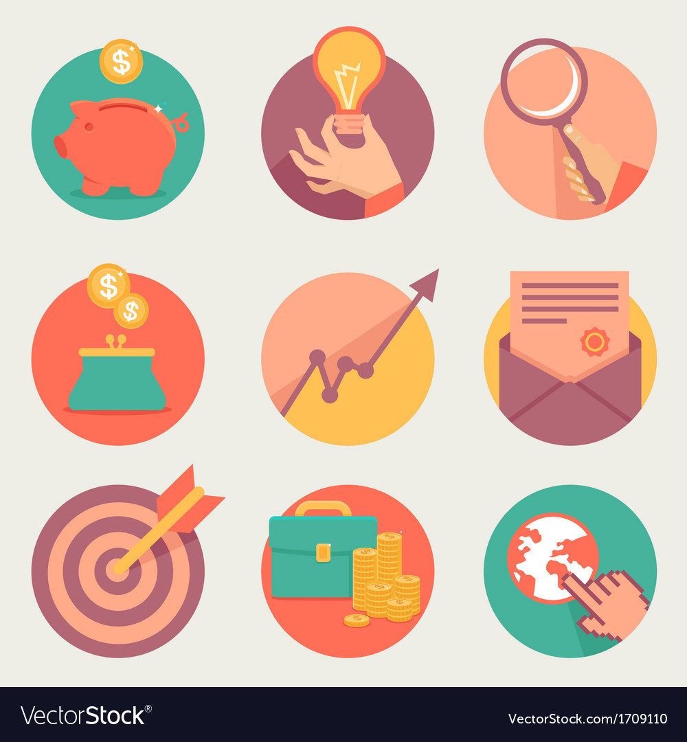 Business and finance icons Royalty Free Vector Image