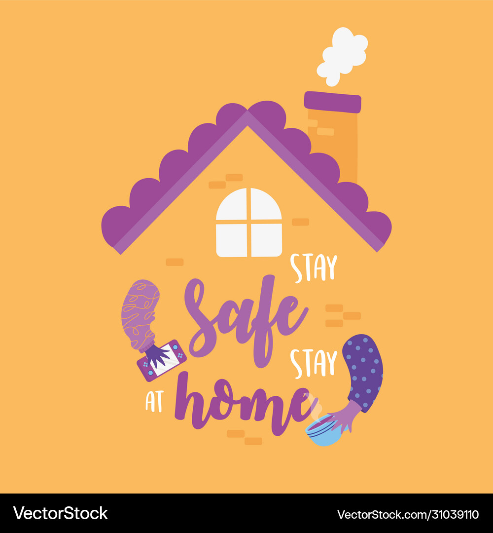 Coronavirus messages stay safe at home Royalty Free Vector