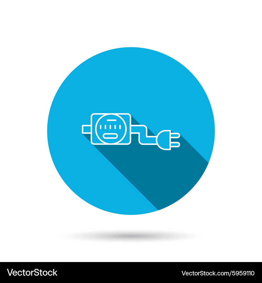 Electric counter icon Electricity with plug Vector Image