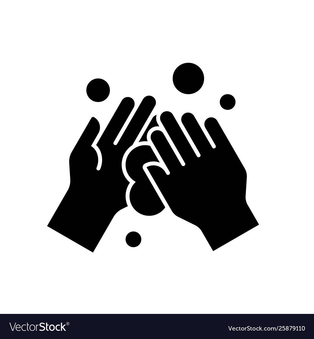 Hand washing hygiene solid style icon Royalty Free Vector