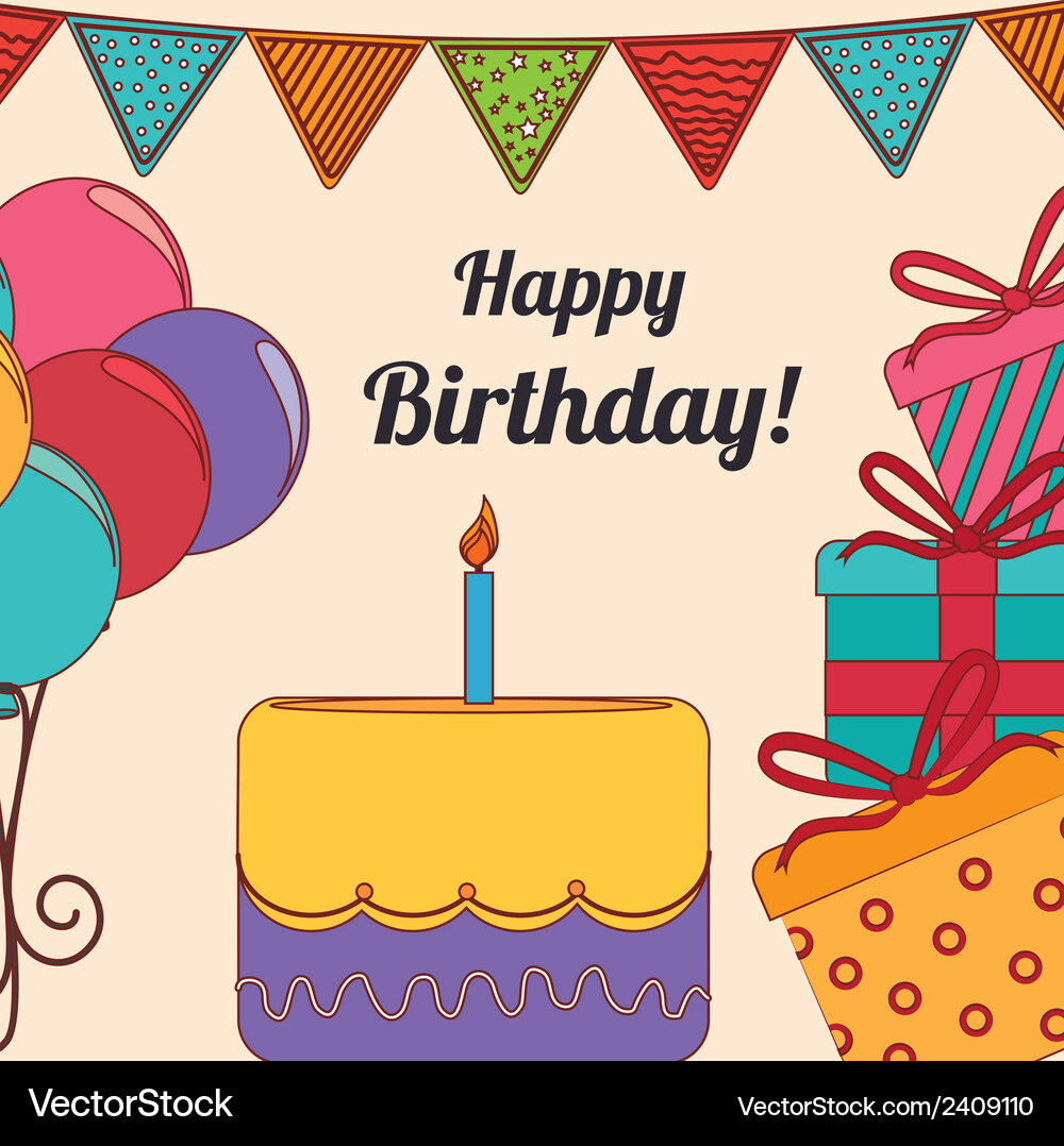 Happy birthday design over beigebackground Vector Image