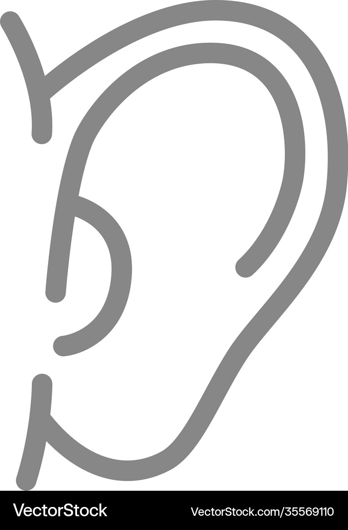 Human ear line icon hearing organ symbol Vector Image