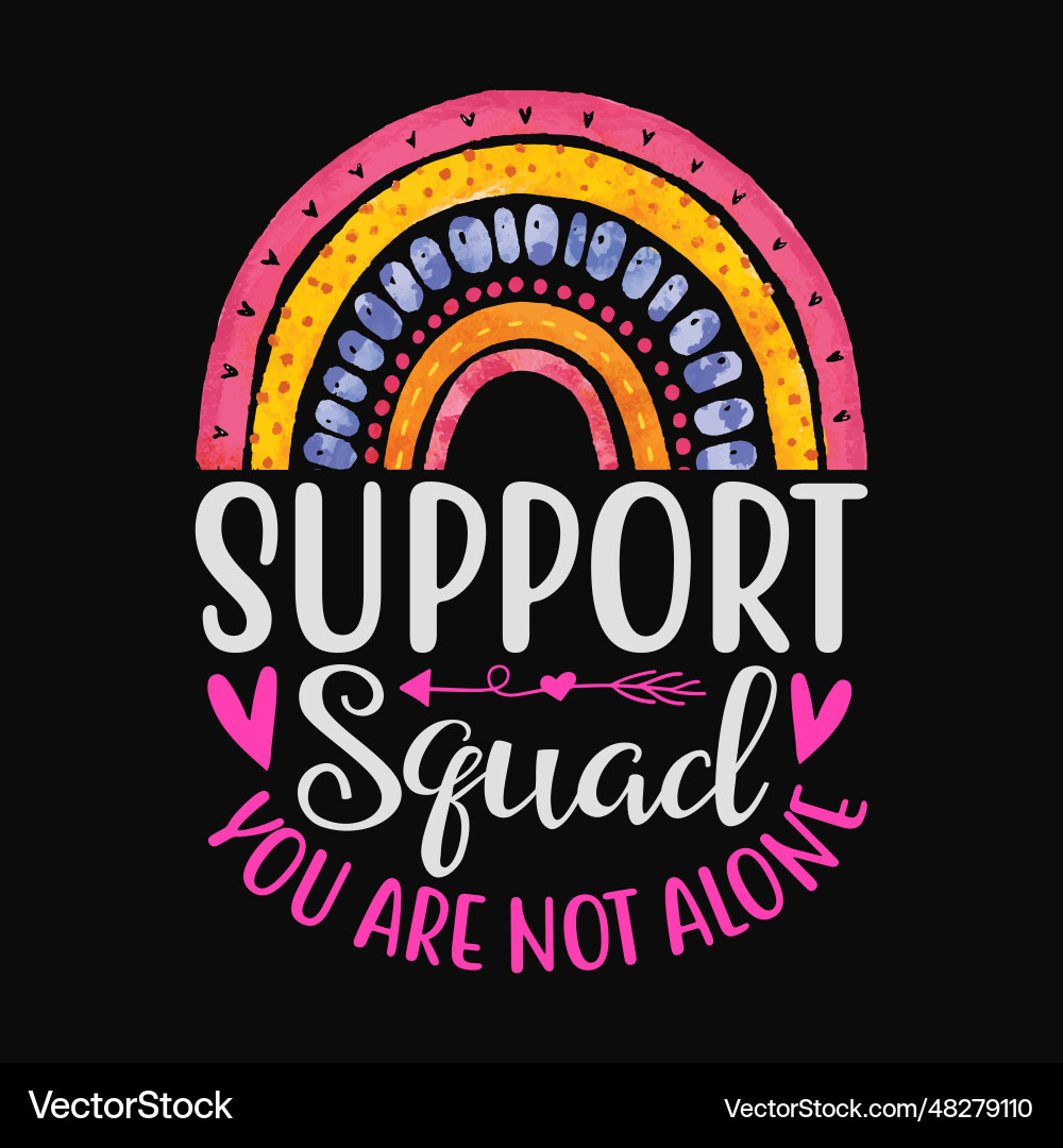 Leopard pink rainbow support squad breast cancer Vector Image