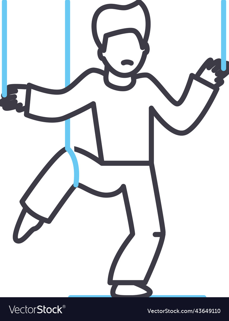 Marionette control line icon outline symbol Vector Image Marionette control line icon outline symbol Vector Image