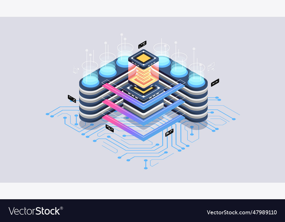 Modern flat design isometric concept of data Vector Image