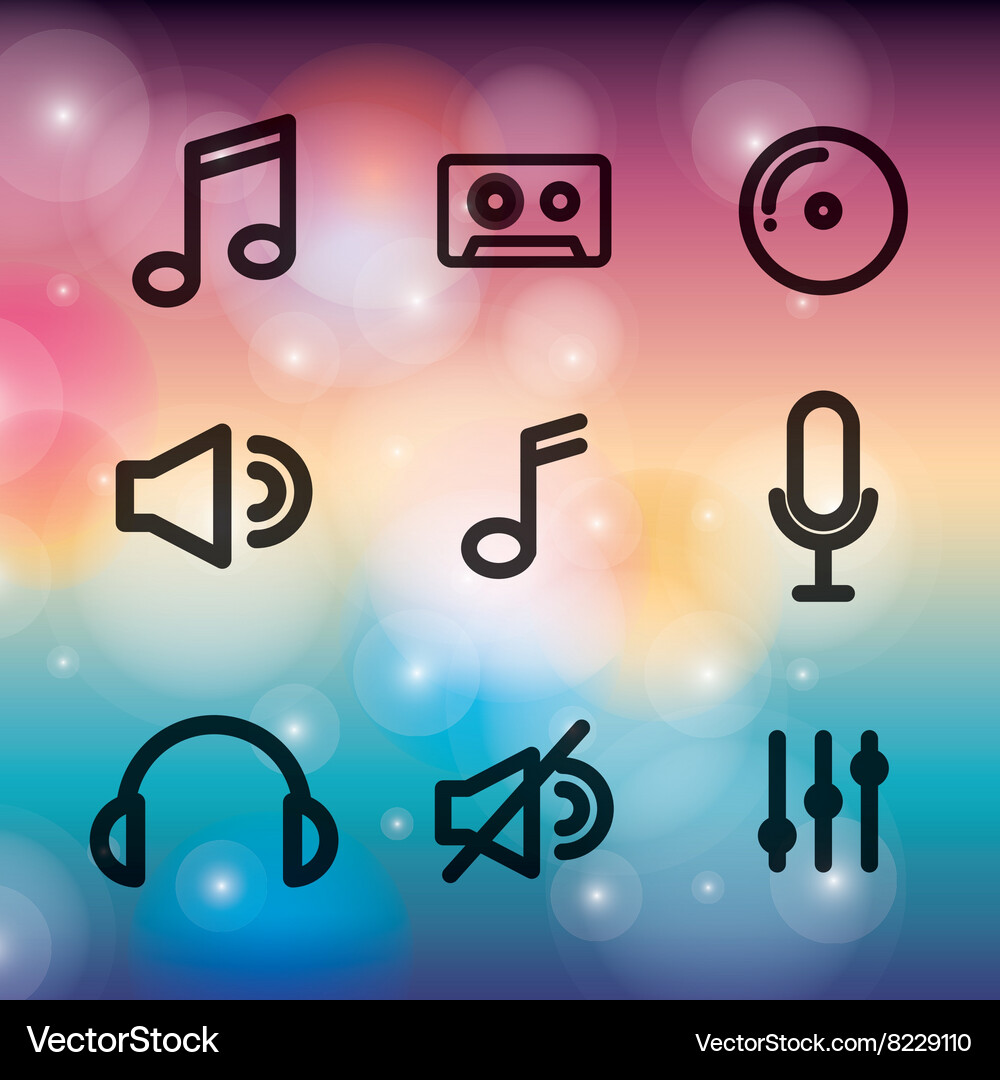 Music set icons design Royalty Free Vector Image