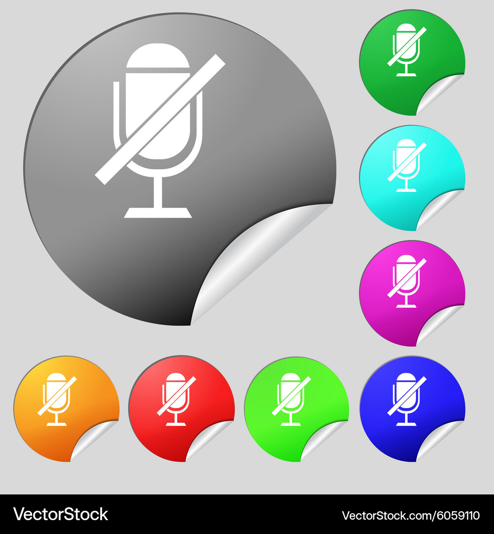 No microphone sign icon speaker symbol set Vector Image