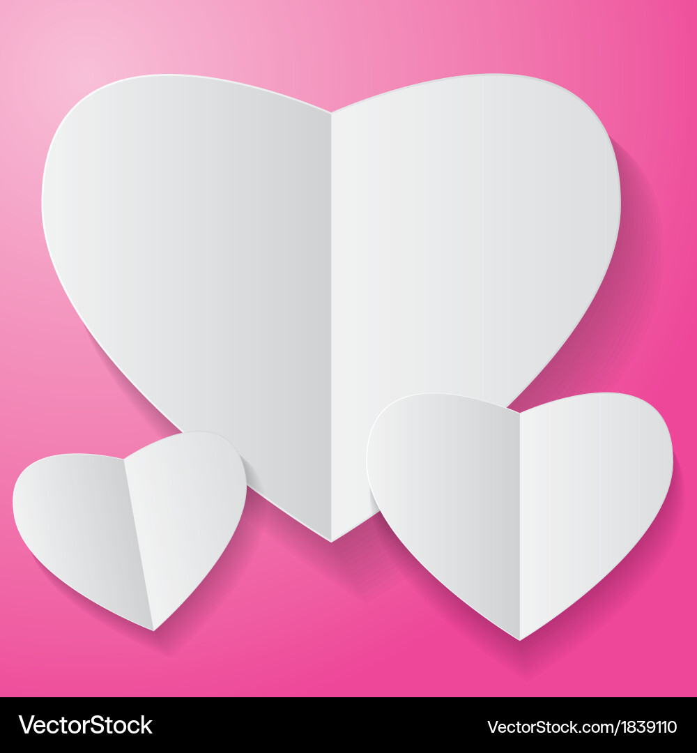 Paper heart on pink background Royalty Free Vector Image