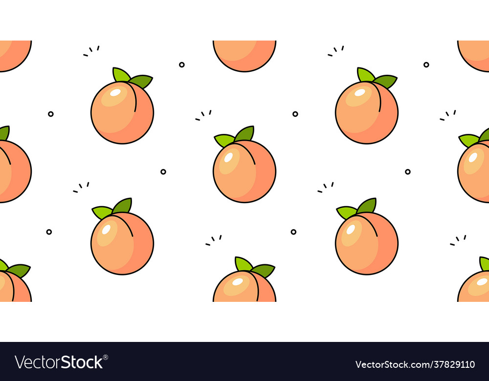 Peach seamless pattern Royalty Free Vector Image