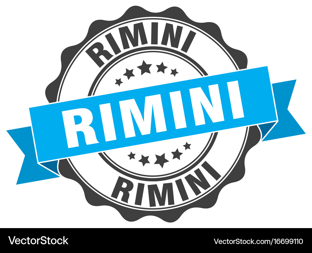 Rimini round ribbon seal Royalty Free Vector Image
