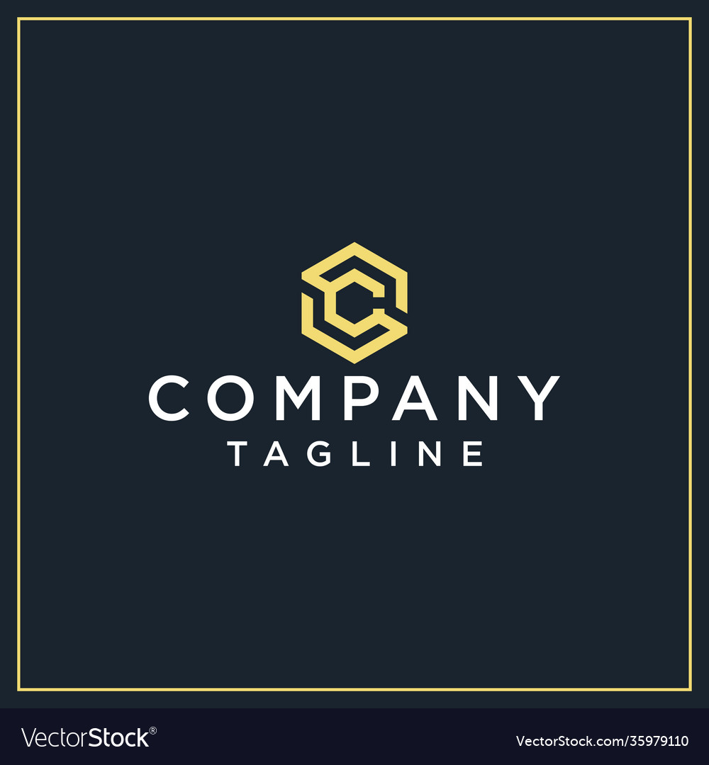 Sc or cs hexagon logo Royalty Free Vector Image