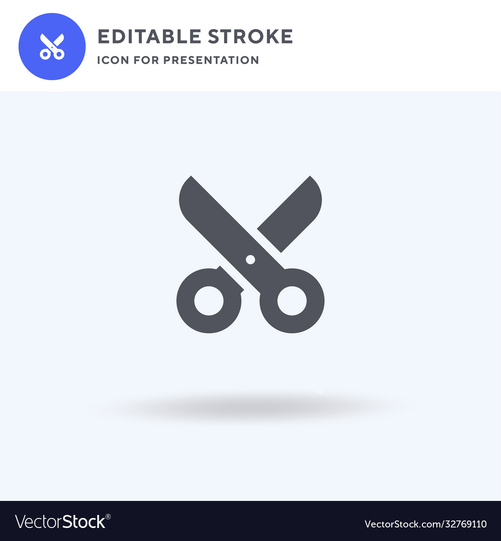 Scissors icon filled flat sign solid Royalty Free Vector