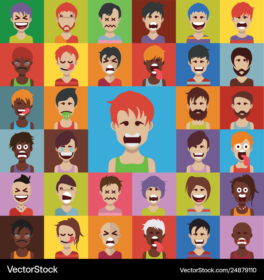 Set colorful avatars characters Royalty Free Vector Image