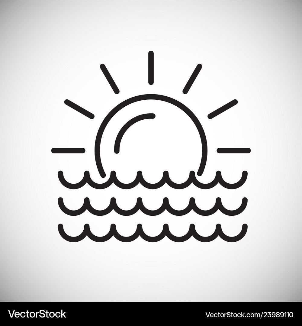 Summer line icon on white background for graphic Vector Image