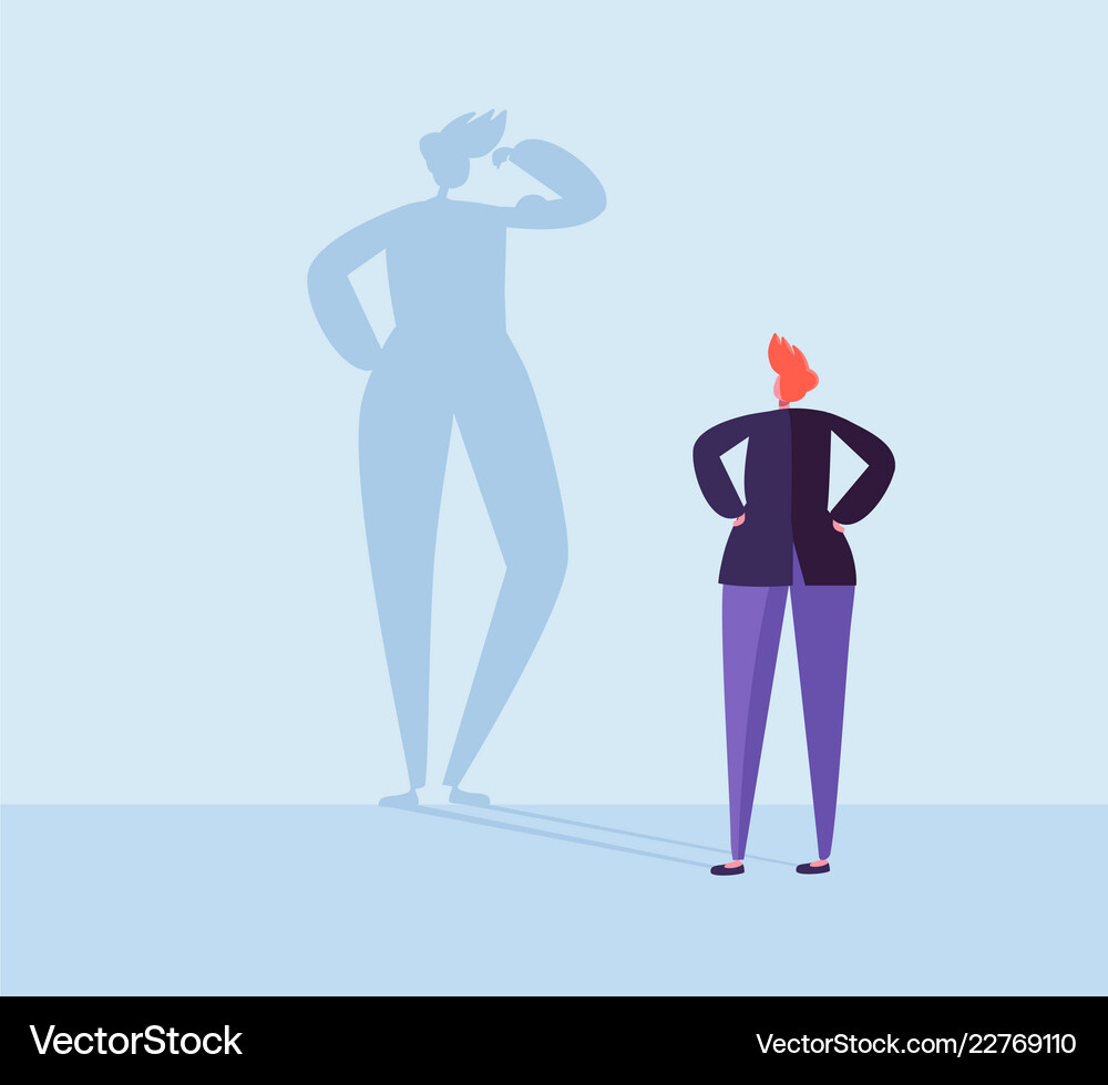 Thoughtful businessman with winner shadow Vector Image