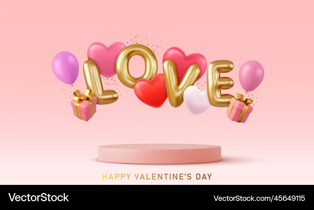 3d Valentine S Day Background Royalty Free Vector Image
