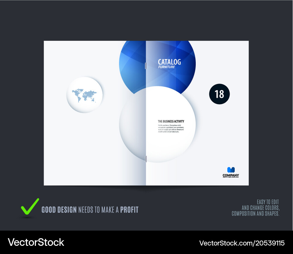 Abstract blue brochure design modern catalog Vector Image