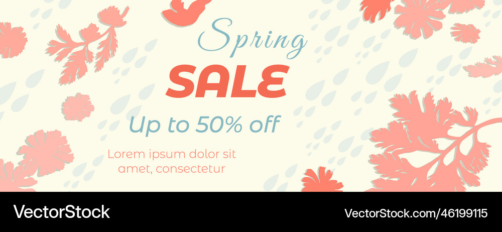 Banner with sample text and flying floral Vector Image