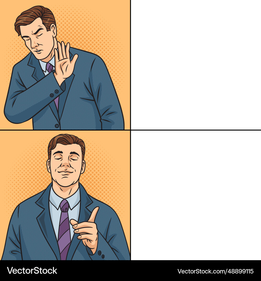 Businessman meme pop art Royalty Free Vector Image