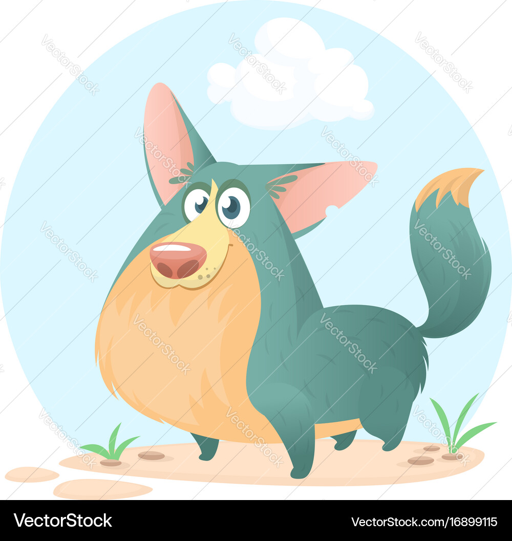Cute welsh corgi cartoon Royalty Free Vector Image