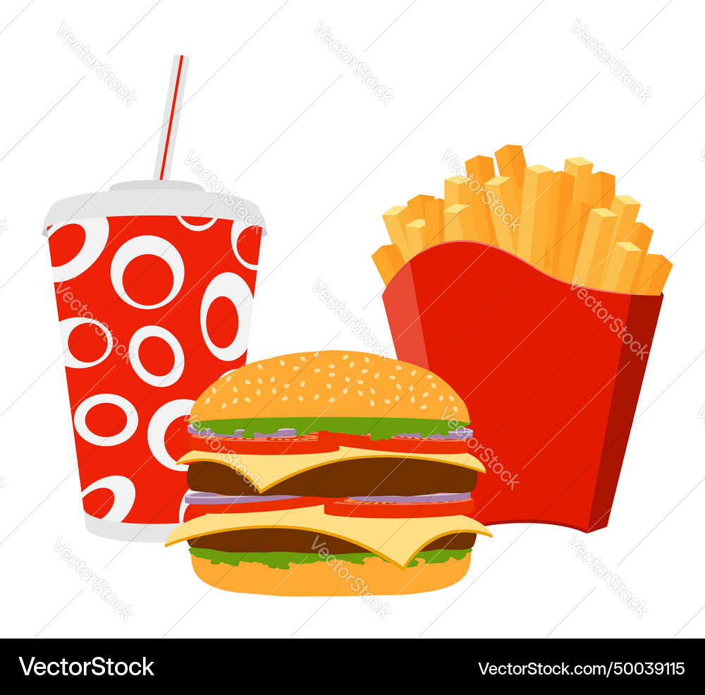 Fast food icons Royalty Free Vector Image - VectorStock