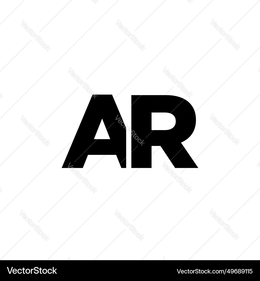 Letter a and r ar logo design template minimal Vector Image