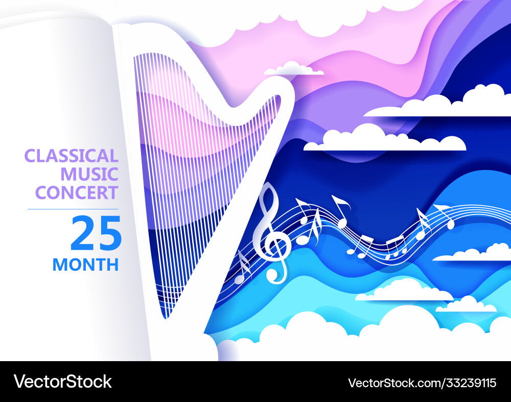 Paper cut craft style music composition Royalty Free Vector