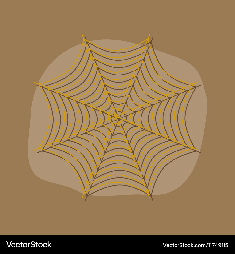 Paper sticker on stylish background spider web Vector Image