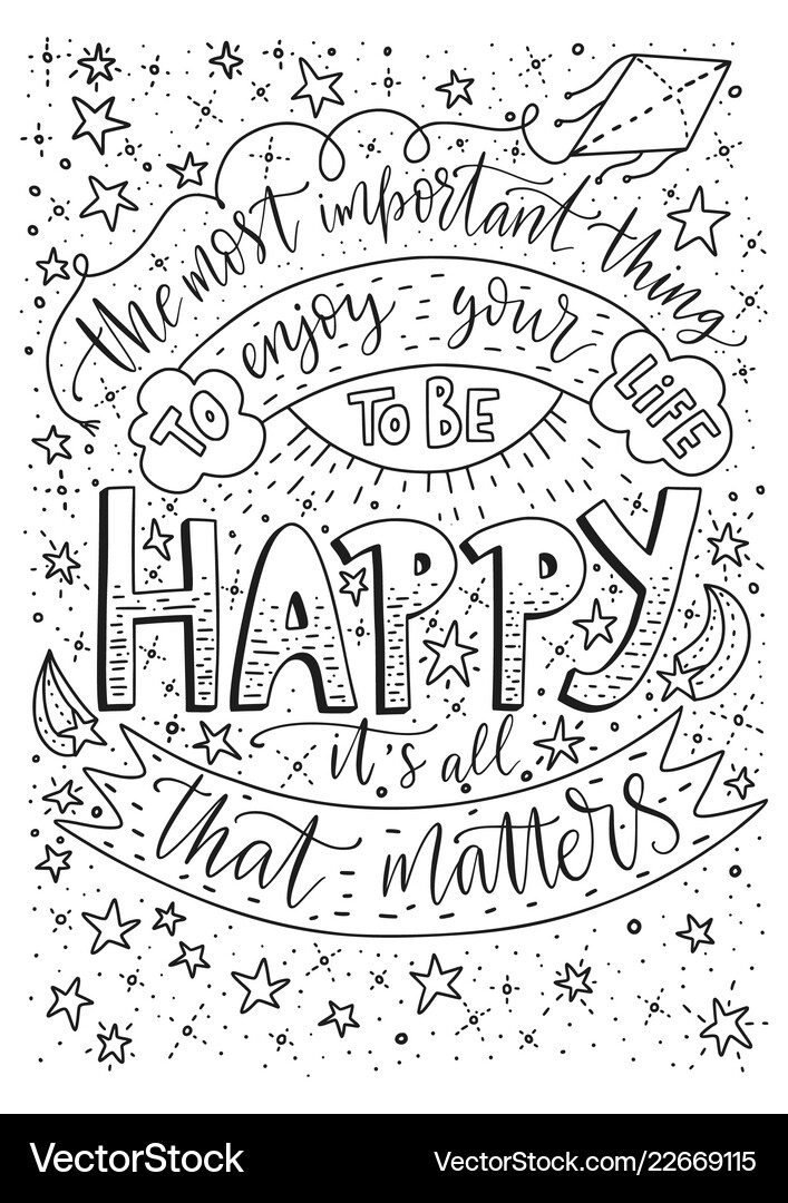 Positive lettering card Royalty Free Vector Image