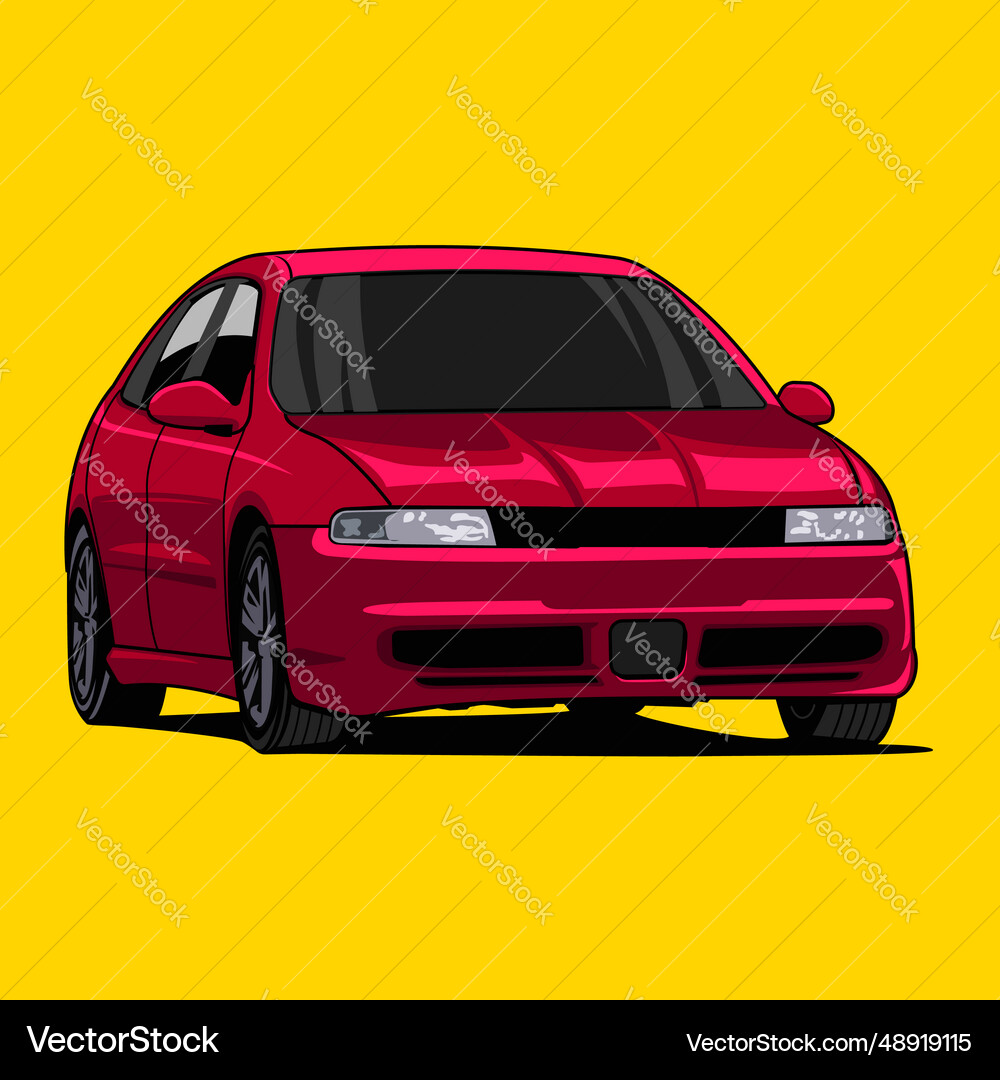 Small car flat design Royalty Free Vector Image