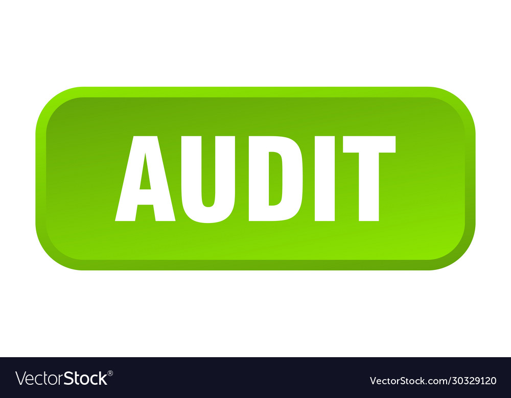 Audit button square 3d push Royalty Free Vector Image