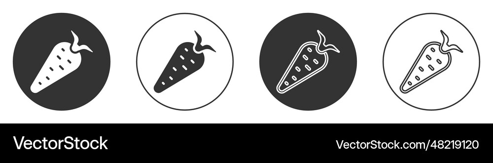 Black carrot icon isolated on white background Vector Image