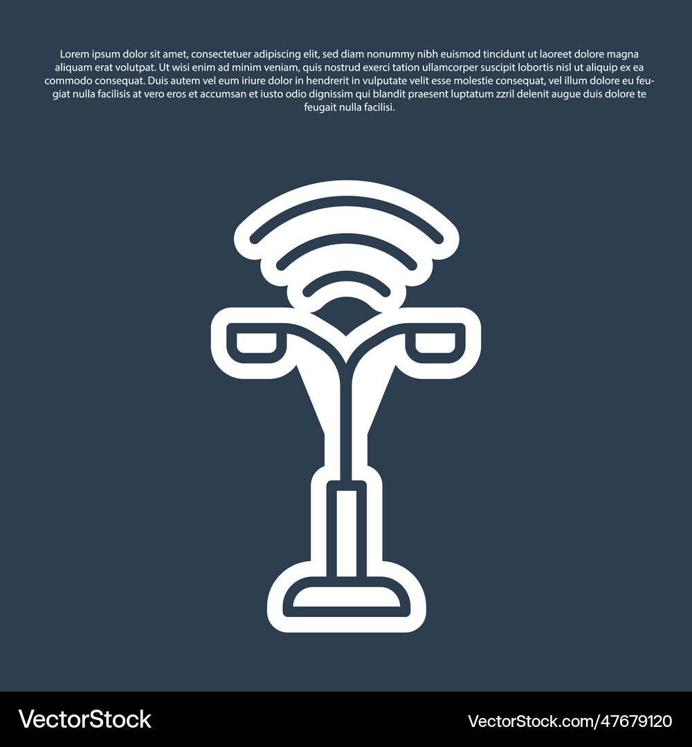 Blue line smart street light system icon isolated Vector Image