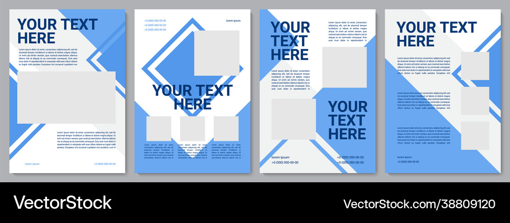 Blue promotional brochure template Royalty Free Vector Image