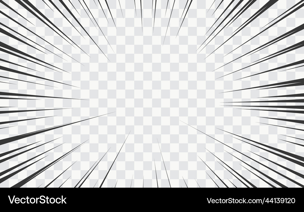 Comic manga transparent background radial lines Vector Image