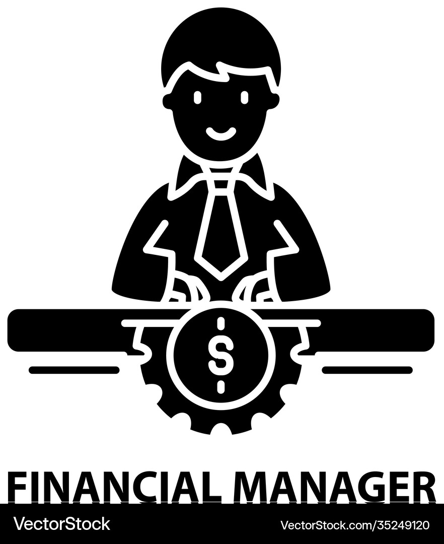 Financial manager icon black sign Royalty Free Vector Image