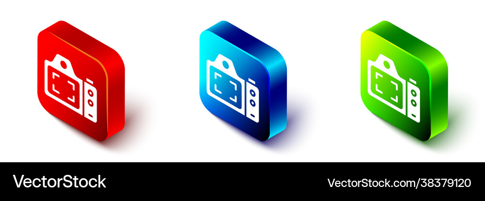 Isometric photo camera icon isolated on white Vector Image