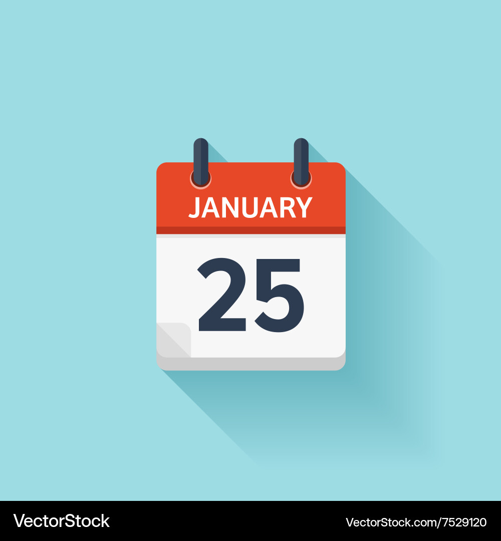 January flat daily calendar icon date Royalty Free Vector