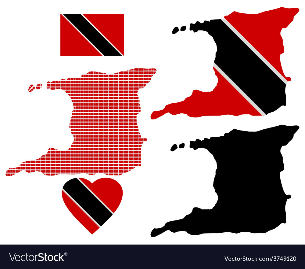 Map republic trinidad and tobago Royalty Free Vector Image