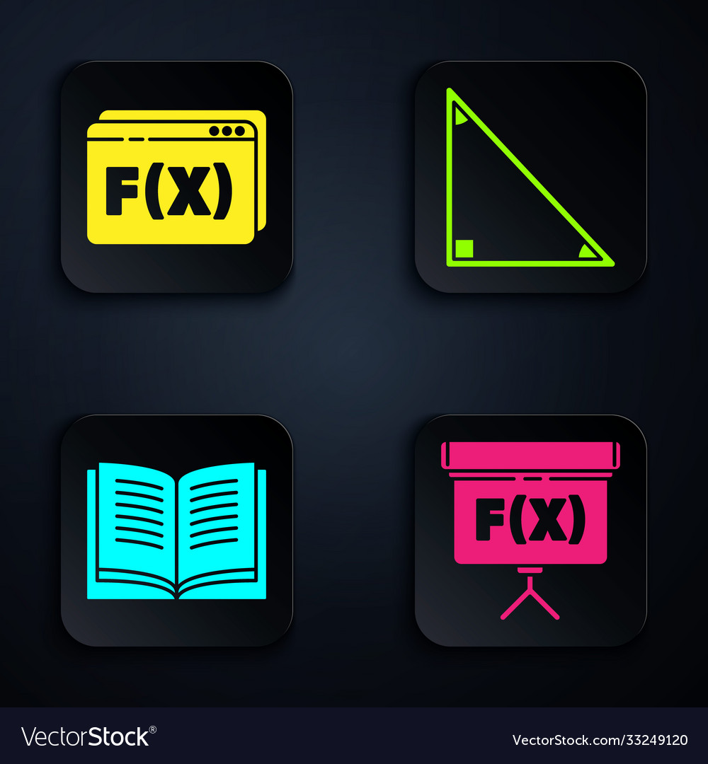 Set Chalkboard Function Mathematical Symbol Open Vector Image