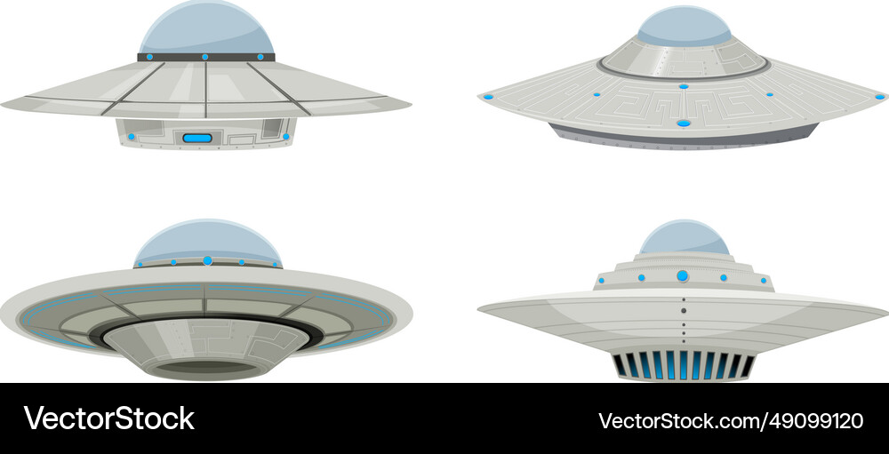 Set of four ufo uap Royalty Free Vector Image - VectorStock