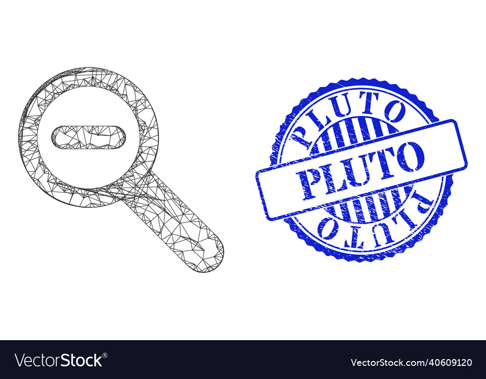 Textured pluto stamp seal and hatched zoom out Vector Image Textured pluto stamp seal and hatched zoom out Vector Image