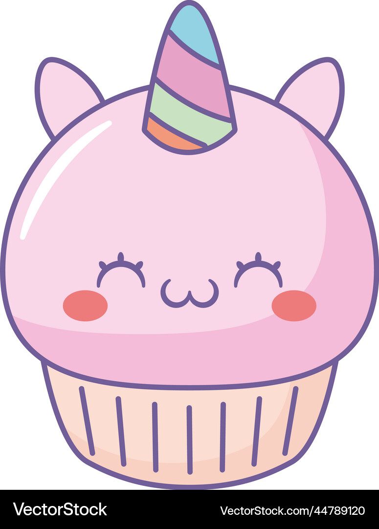 Unicorn cupcake design Royalty Free Vector Image