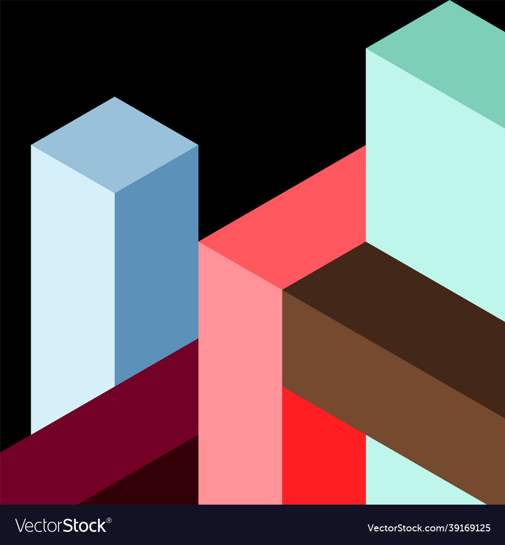 Abstract background 3d cubes cubic elements Vector Image