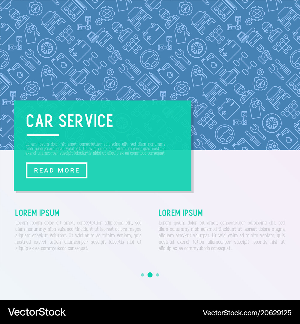 Car service concept with thin line icons Vector Image