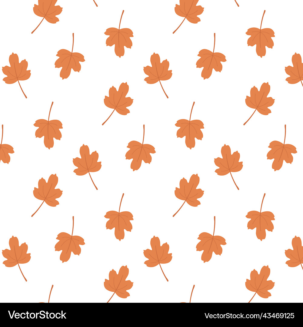 Colorful autumn seamless pattern with fall leaves Vector Image