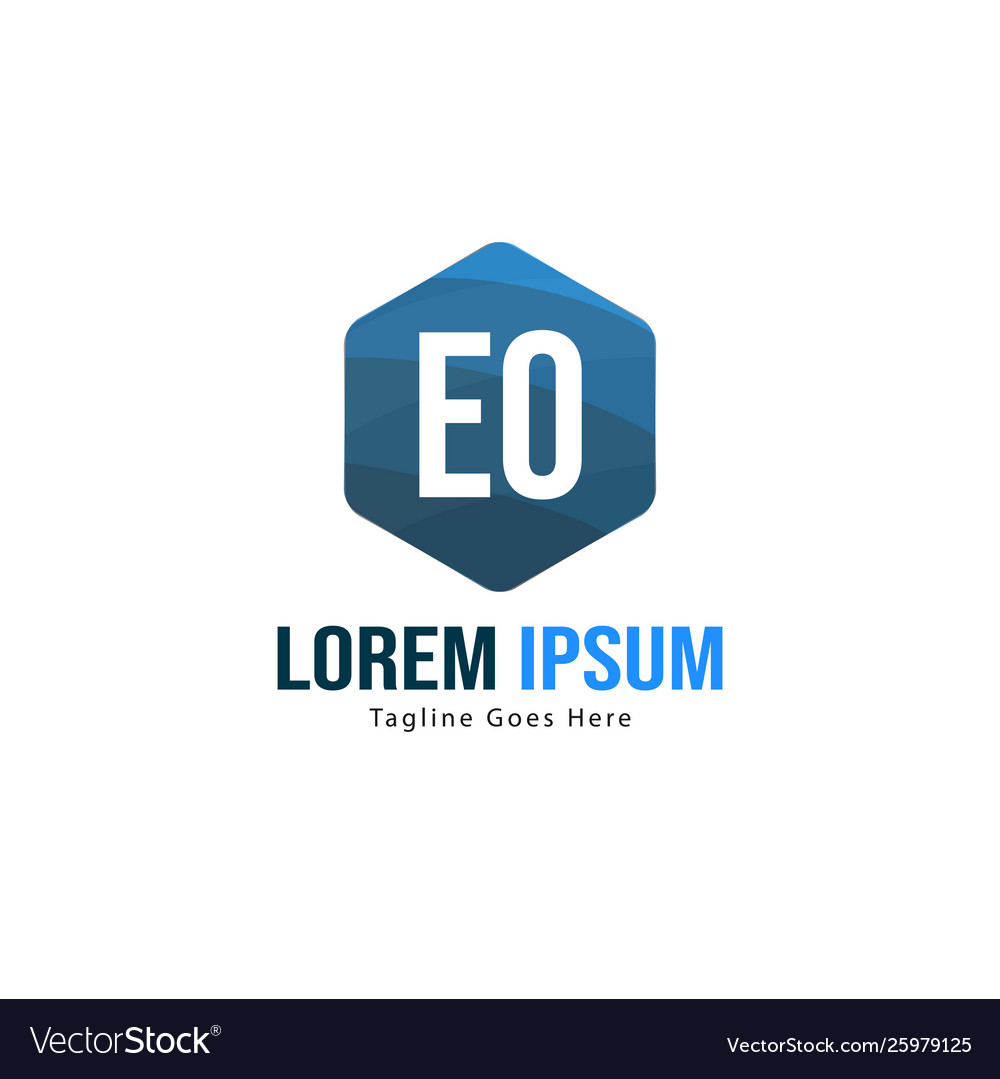 Initial eo logo template with modern frame Vector Image