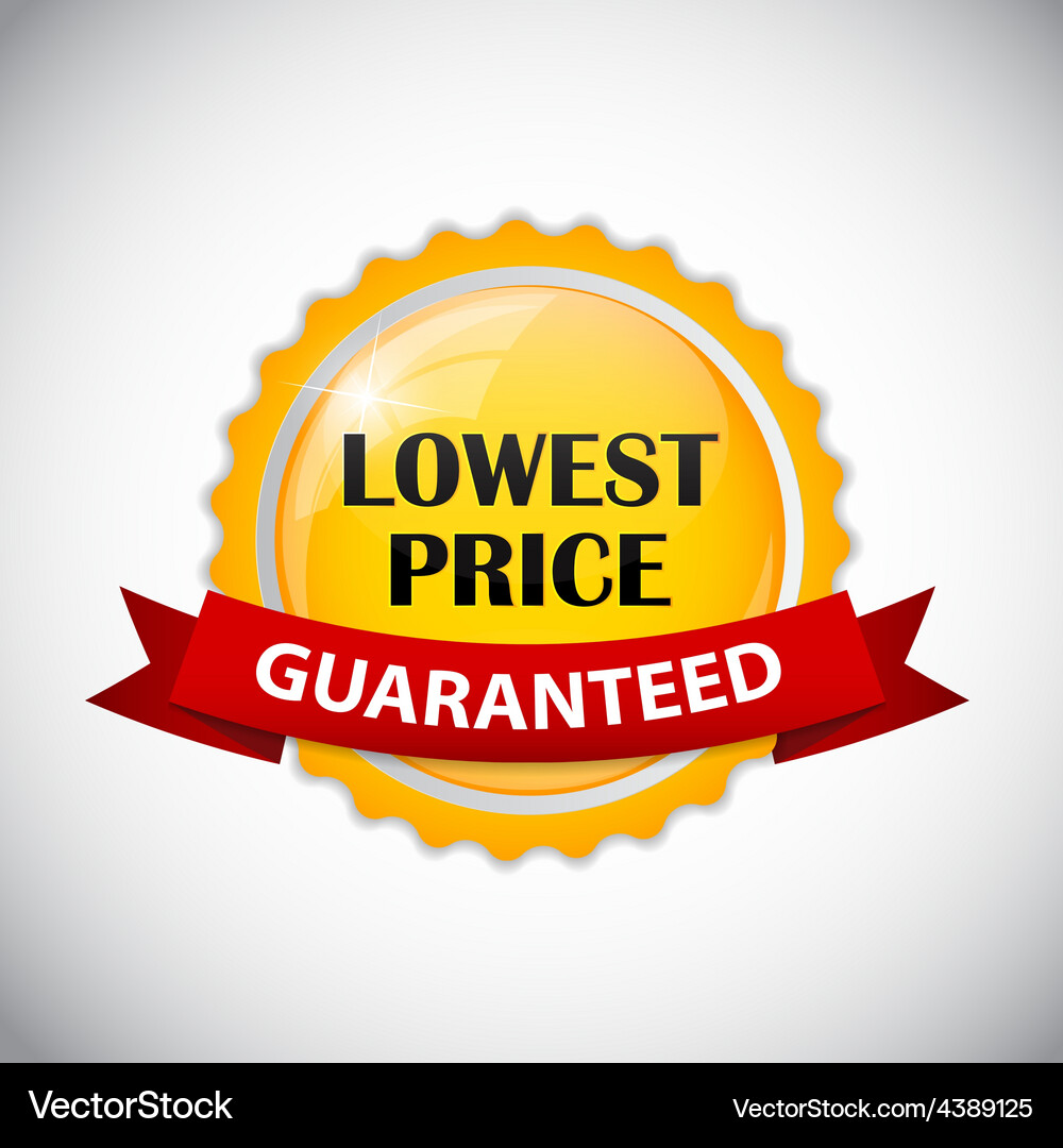 Lowest price golden label Royalty Free Vector Image