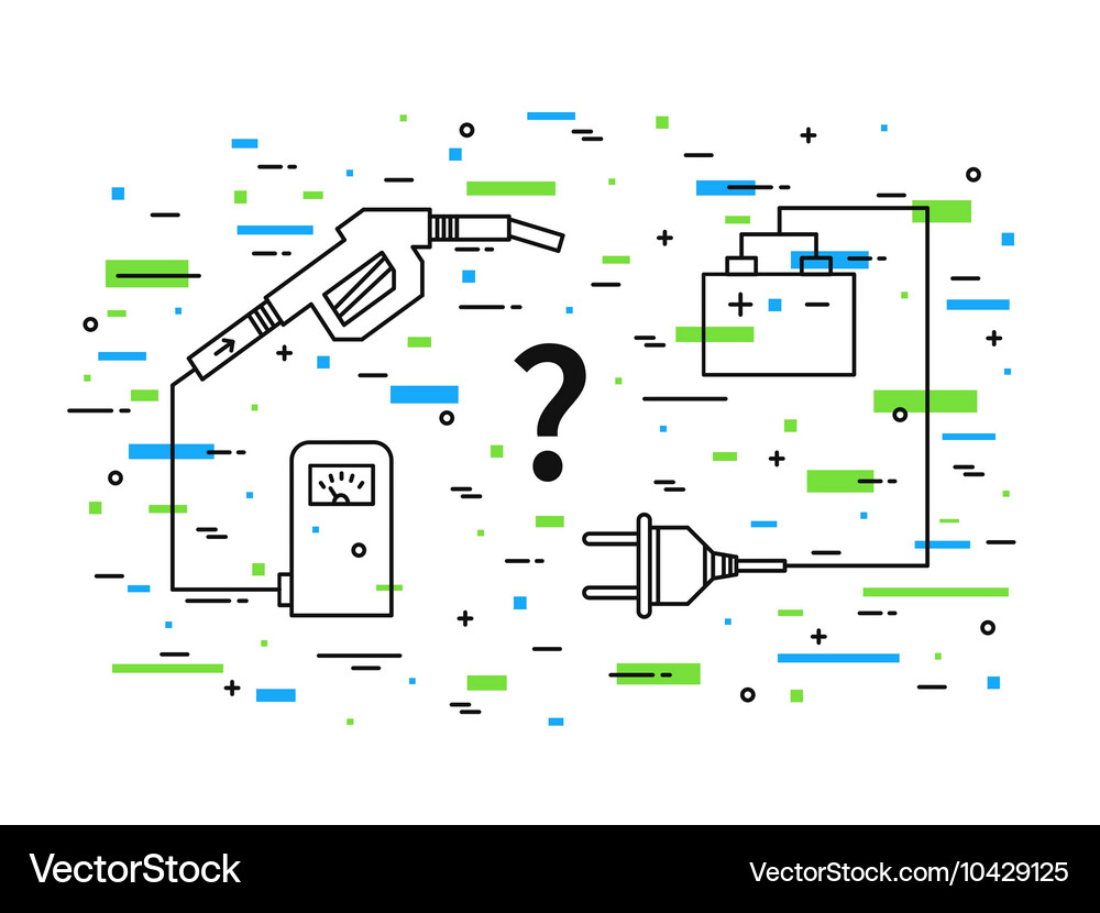 Oil energy versus electricity linear Royalty Free Vector