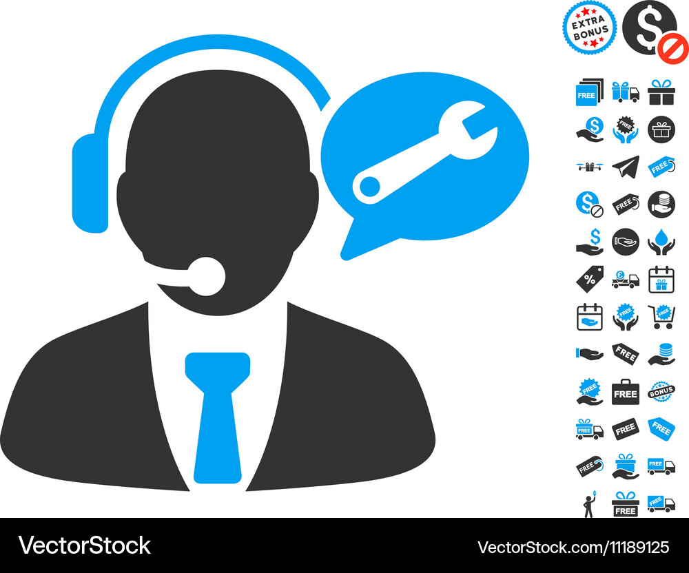 Service manager message icon with free bonus Vector Image